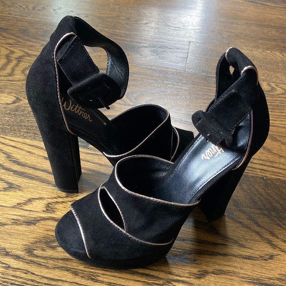 Wittner | Shoes | Wittner Black Suede Platform Heel | Poshmark